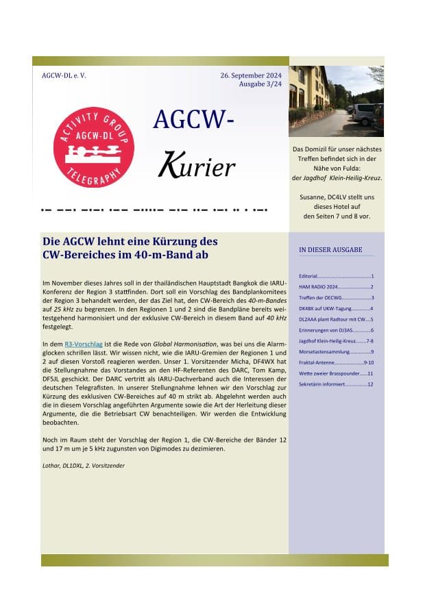 AGCW – Arbeitsgemeinschaft Telegrafie e.V.
