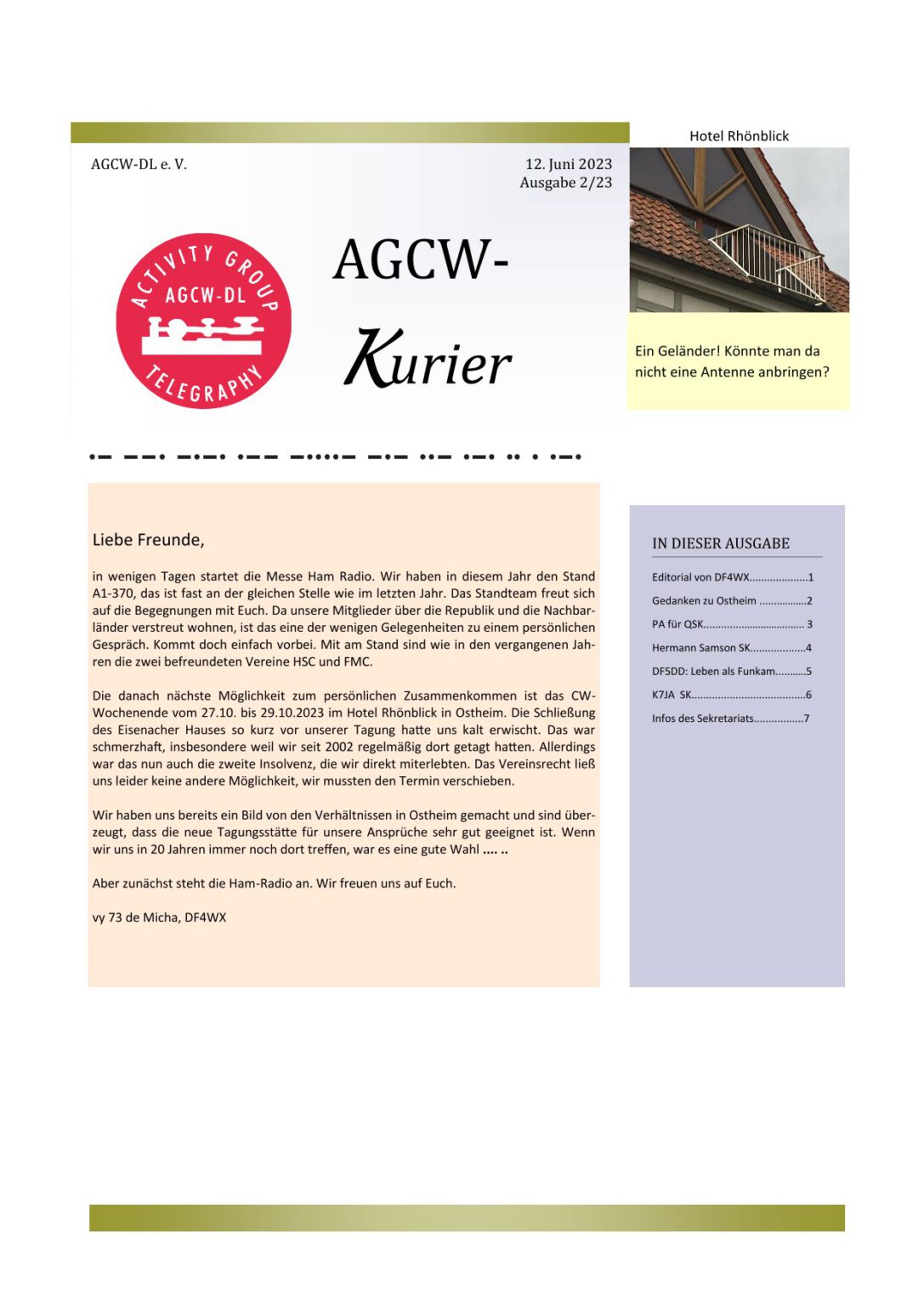 AGCW – Arbeitsgemeinschaft Telegrafie e.V.